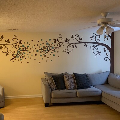 Tree Wall Decals Large Tree Wall Sticker Corner Tree Wall Sticker Mural ...