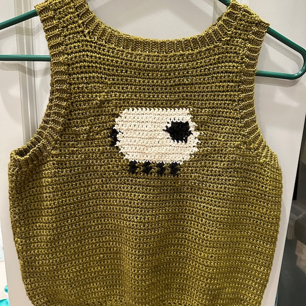 Crochet Sheep Vest Pattern, Crochet Tapestry Sweater Vest Pattern I ...