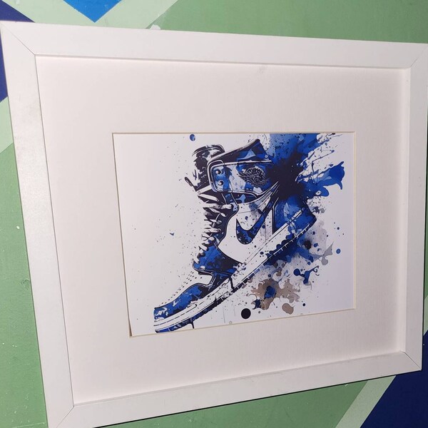 Twin Pack Inspired by Jordan 1 & 4 Sneaker Art Prints, Set of 2, Wall ...