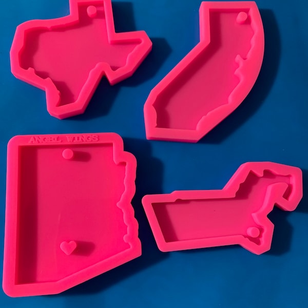 USA States Mold - 29 States, Shiny Mold, Silicone Molds for Epoxy ...