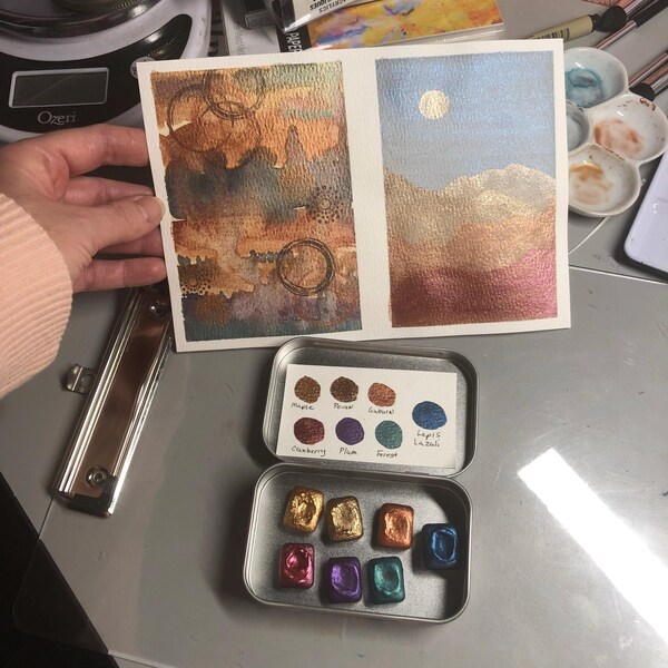 Handmade Metallic Watercolor Paint Pans in Shamrock - Etsy