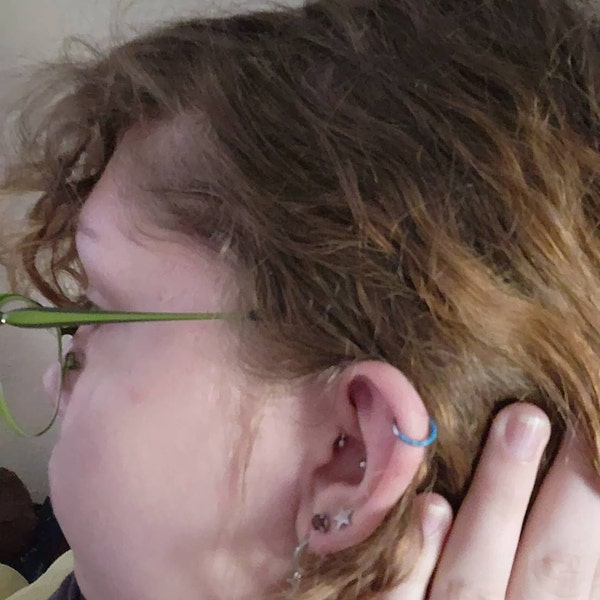 Helix Clicker Hoop - Opal Helix Ring Earring 8 Mm - Helix Piercing ...