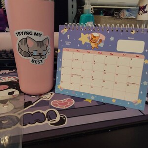 Kawaii Cat Workout Planner Stickers, Workout Reminders, Cute Planner ...