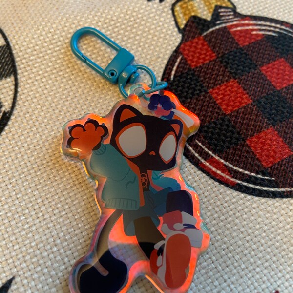 Meows Morales Spiderverse Holographic Keychain [ PREORDER ] - Etsy