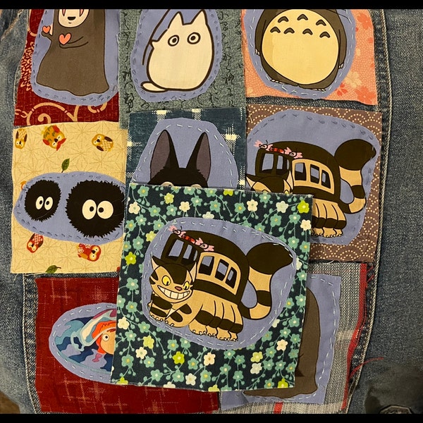 Japanese Cartoon Fabric, 2" Anime Characters, Fabric by the Yard ...