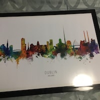 Dublin Skyline, Ireland - Cityscape Painting Art Print Poster CX (6497 ...