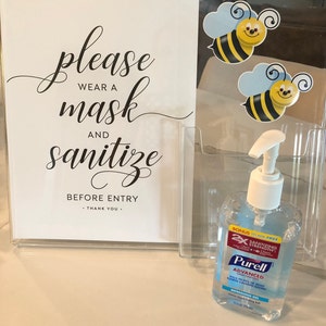 Elegant Please Wear a Mask Sanitize Before Entry Sign | Etsy