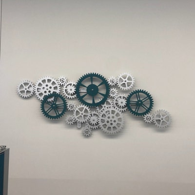 32 Rotating Gears Wall Clock. Industrial Wall Clock. Large Steampunk ...