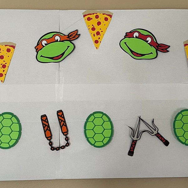 Teenage Mutant Ninja Turtle Inspired Banners, Set of 2, TMNT Birthday ...