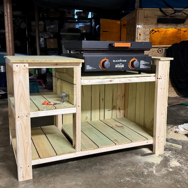 Blackstone Griddle Stand Build Plans DIY Grill Station Outdoor Kitchen ...