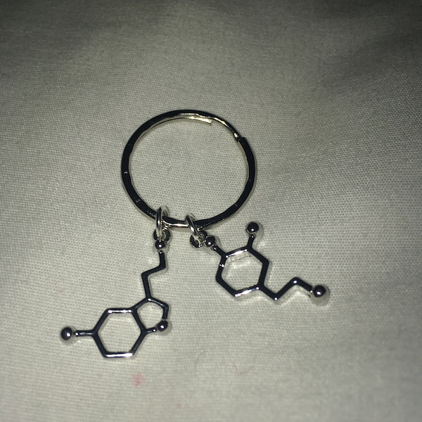 Serotonin and Dopamine Keyring, Chemistry Gift, Science Teacher Gift ...