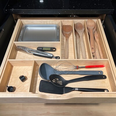 Custom Silverware Drawer Organizer, Maple - Etsy