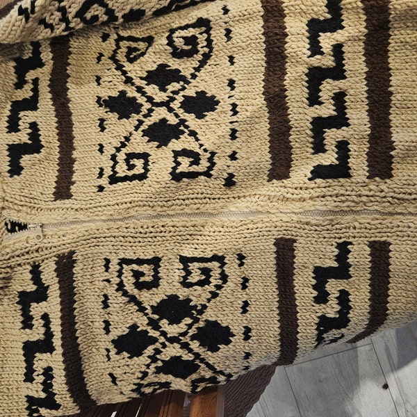 Big Lebowski Cardigan Dude Style Sweater Hand Knit Wool Cowichan Style ...