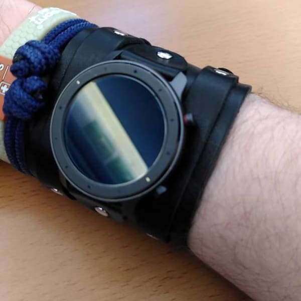 Leather Stud Double Wrap Cuff Band Compatible With Samsung and Other ...