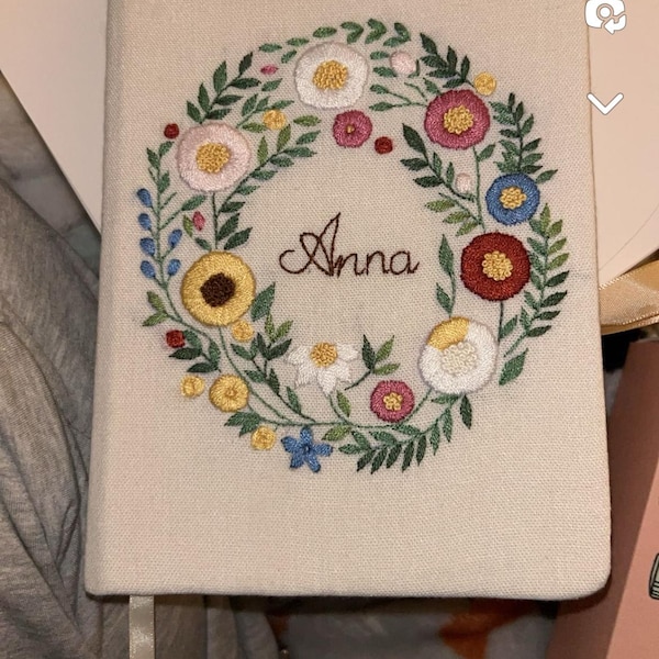 Custom Hand Embroidered Notebook, Handmade Fabric Notebook, Custom ...