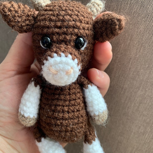 Tiny Cow Crochet PATTERN, Farm Mini Animals, Crocheted Amigurumi Cow ...