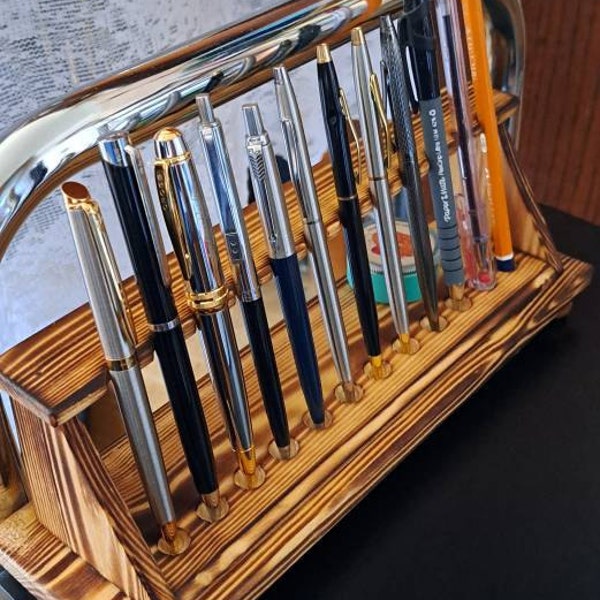 Calligraphy Inkwell & Pen Rack Holder Holds 6 Pens Desk Top Ink ...