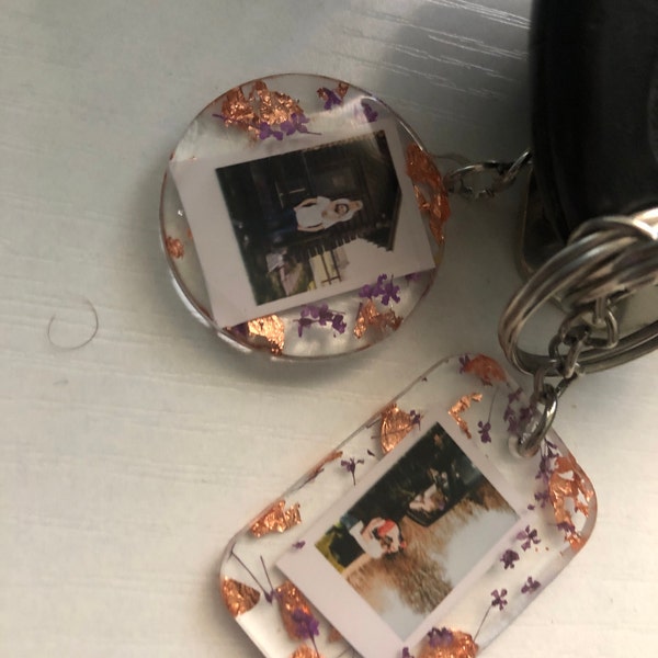 Personalized Photo Keychain -customize W/your Photo, Resin Photo ...