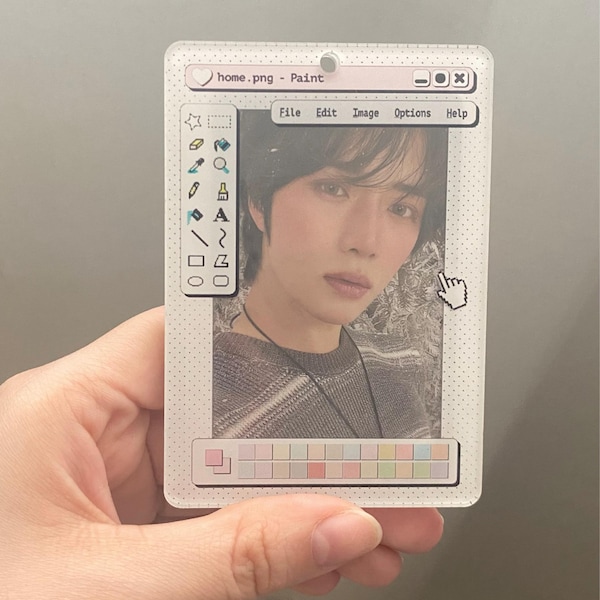 Early 2000s Microsoft Paint Acrylic Photocard Holder (pink Version) - Etsy