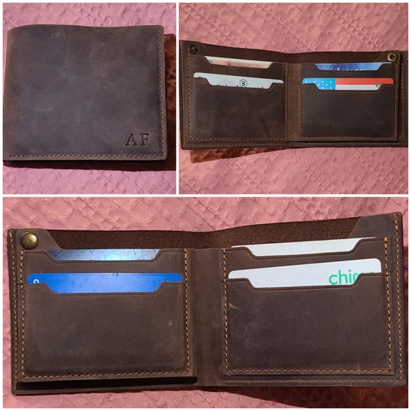 Personalized Leather Wallet, Bifold Wallet, Handmade Wallet for Men ...
