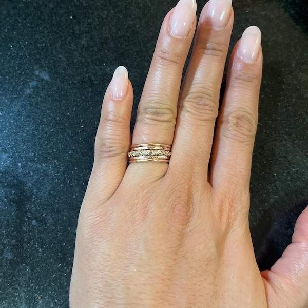 Gold Stacking Ring Set // Set of 6 Yellow Gold Stackable Rings // 14K ...