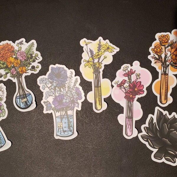 Science Sticker Set, Erlenmeyer Flask Sticker, Test Tube Decal, Women ...