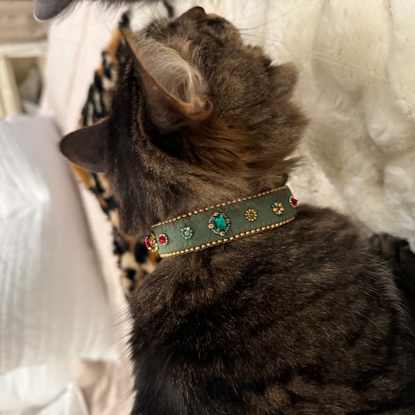 Luxury Pet Collar, Prince Peacock, Beaded Jewelry,cat Collar, Dog ...