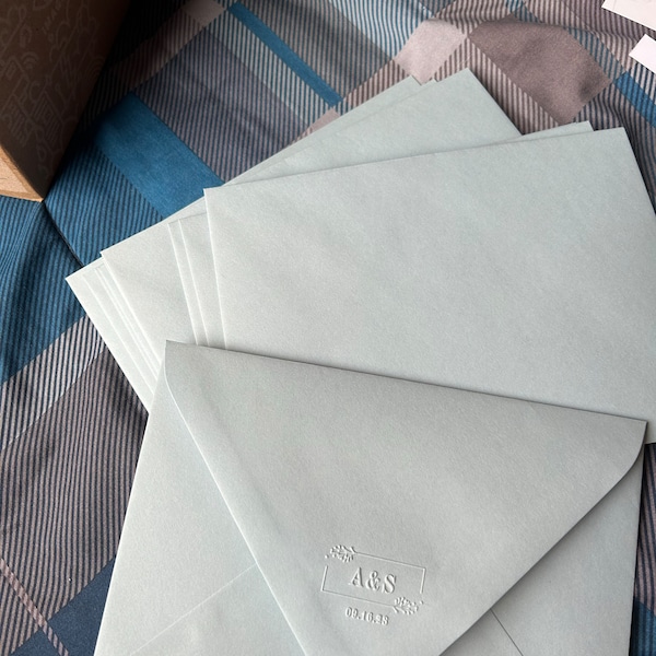 Dusty Blue Matte Envelopes| A7.5 Blue Envelopes| Light Blue Envelopes ...