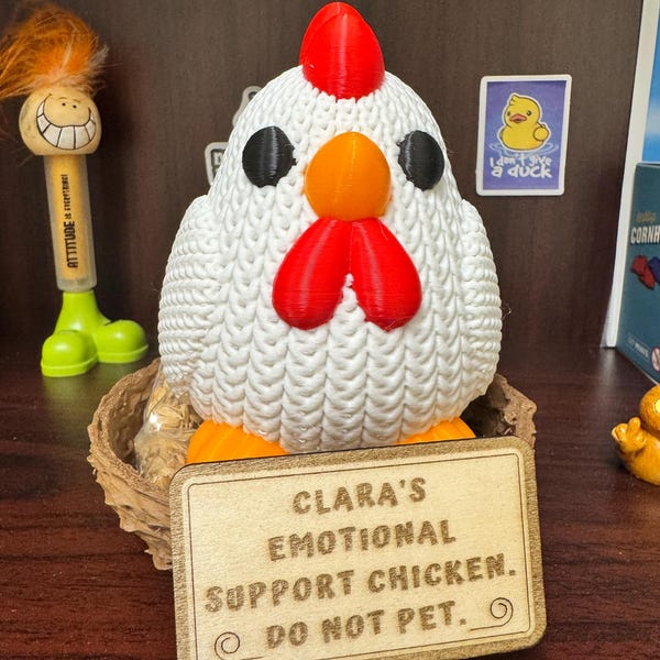Emotional Support Goose Desk Buddy | Magnetic Goose With Custom Wooden ...