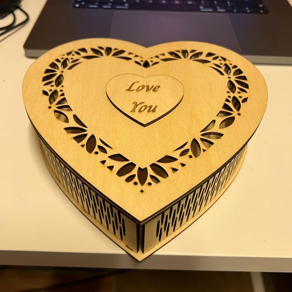 Heart Shaped Box Svg Laser Cut Files - Heart Box Svg Files for Laser ...