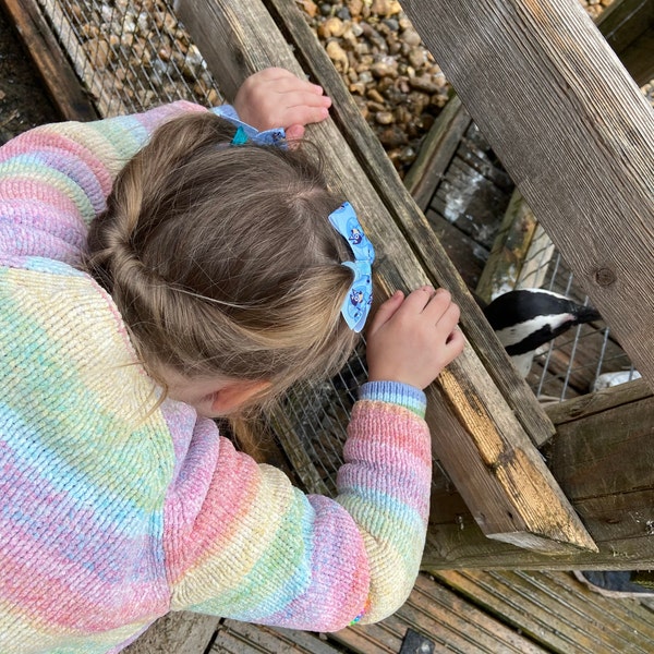 Pair of Dogs Ribbon Hair Bows Alligator Clip/bobbles Girls Baby Toddler ...