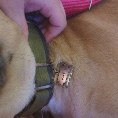 Large Dog Tag Personalized Pet ID Tag With Hand Stamped and Engraved ...