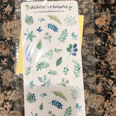 Watercolour Leaf Stickers, Leaves Stickers, Bullet Journal Stickers ...