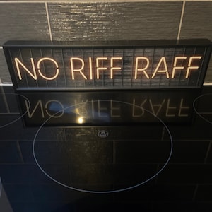 No Riff Raff Framed Neon Style Font Print Metal Sign Framed Print ...