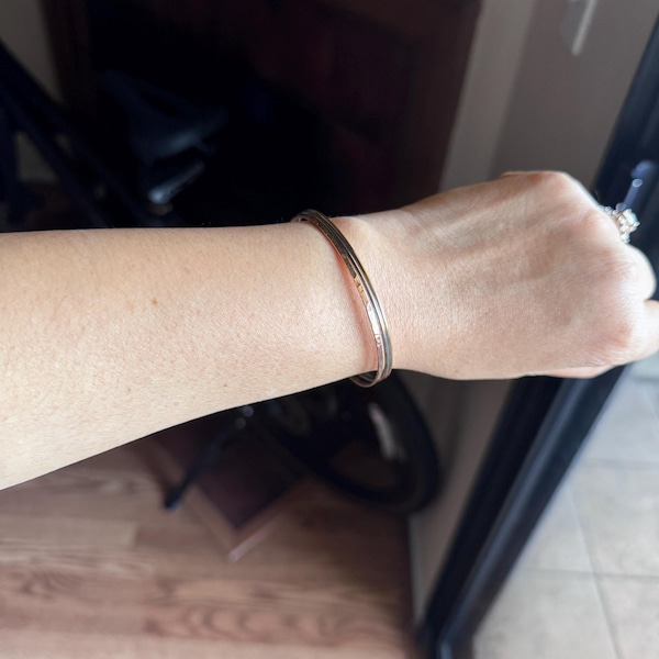 Thin Gold Bangle Bracelet Set of 2, Dainty Minimalist Bangle, Delicate ...