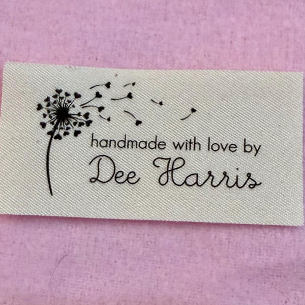 Dandelion Fabric Label Set - Personalized Sewing Tags, for Handmade ...