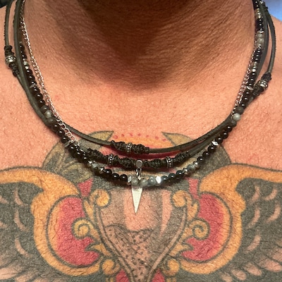 Sunset Gemstone Necklace for Men Simple Summer Beach Necklace Mens ...