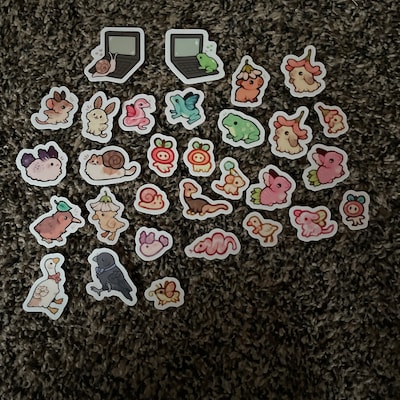 Mini Strawberry Bunny and Flower Bunny Sticker Set of 2 / Cute Rabbit ...