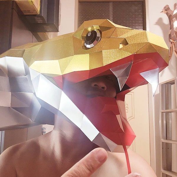 Cobra Mask Papercraft, Snake, Digital Template, PDF Download, Gurko, 3D ...