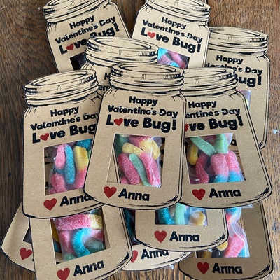 Love Bug Valentine Cards for Kids, PRINTABLE Classroom Valentines ...