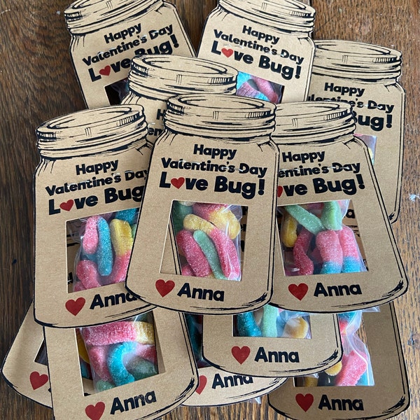 Love Bug Valentine Cards for Kids, PRINTABLE Classroom Valentines ...