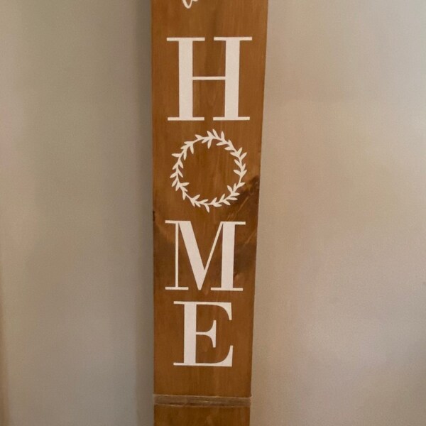 Welcome Sign Plant Box - Wooden Porch Sign - Home Planter Sign 49" High ...