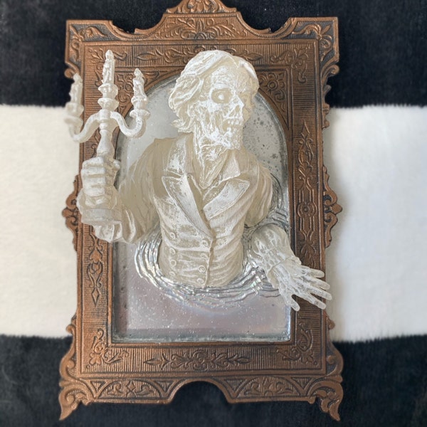 Ghost in the Mirror Wall Plaque, Resin, White Finish | Victorian Gothic ...