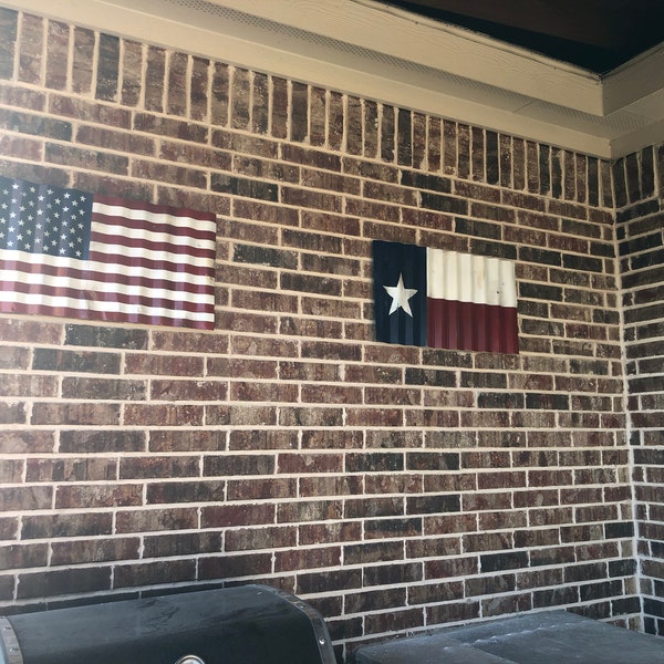 Corrugated Metal Flag, Rustic American Flag, Barn Metal, Rustic Decor ...