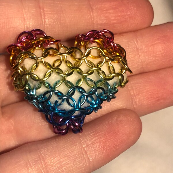 Chainmail Heart Tutorial- Chainmail Heart Pattern- Learn How to Make Your Own Chainmail Heart ...