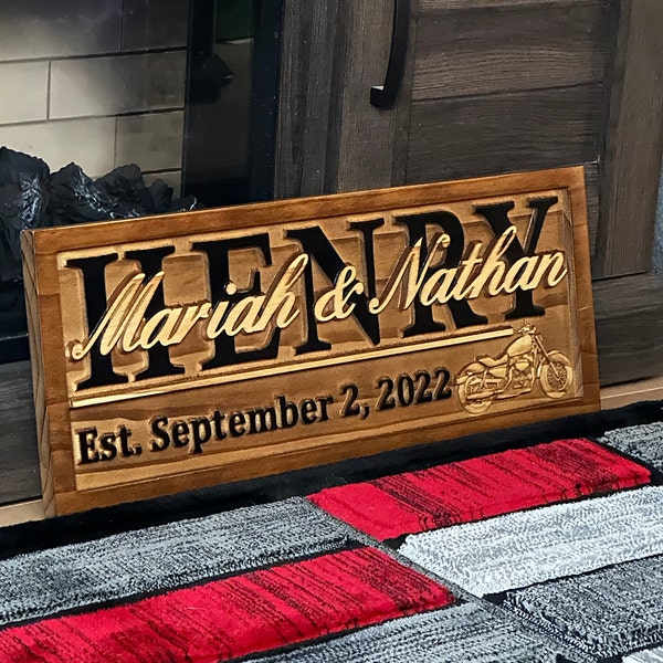 Personalized Motorcycle Gifts Motorcycle Wedding Sign Personalized ...