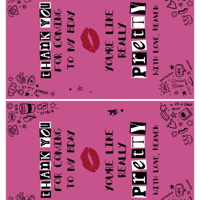 Mean Girls Favor Bags, Mean Girls Favor Bag Label, Mean Girls Gift Bag ...