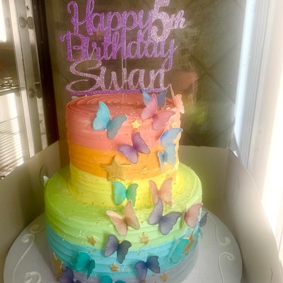 Any Name Any Number Happy Birthday Cake Topper, Personalized Cake ...