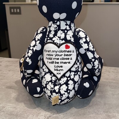 Personalised Heart Shaped Memory Patch Memory Bear Patch Memory Cushion ...