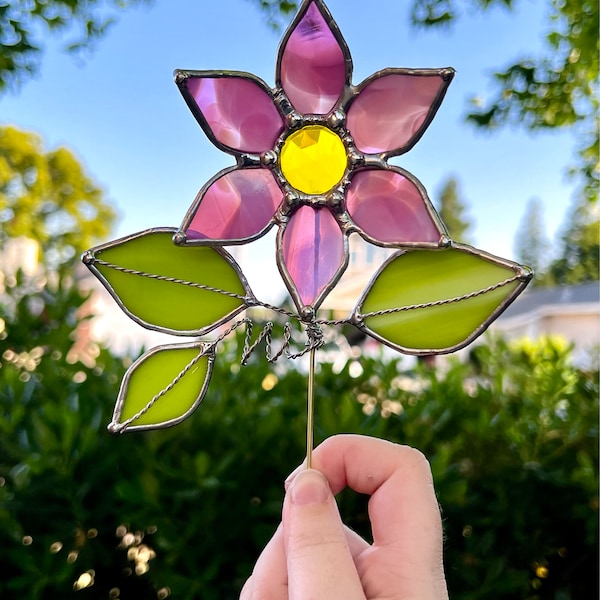 Pattern and Tutorial DIGITAL Download - Garden Stake Stained Glass ...